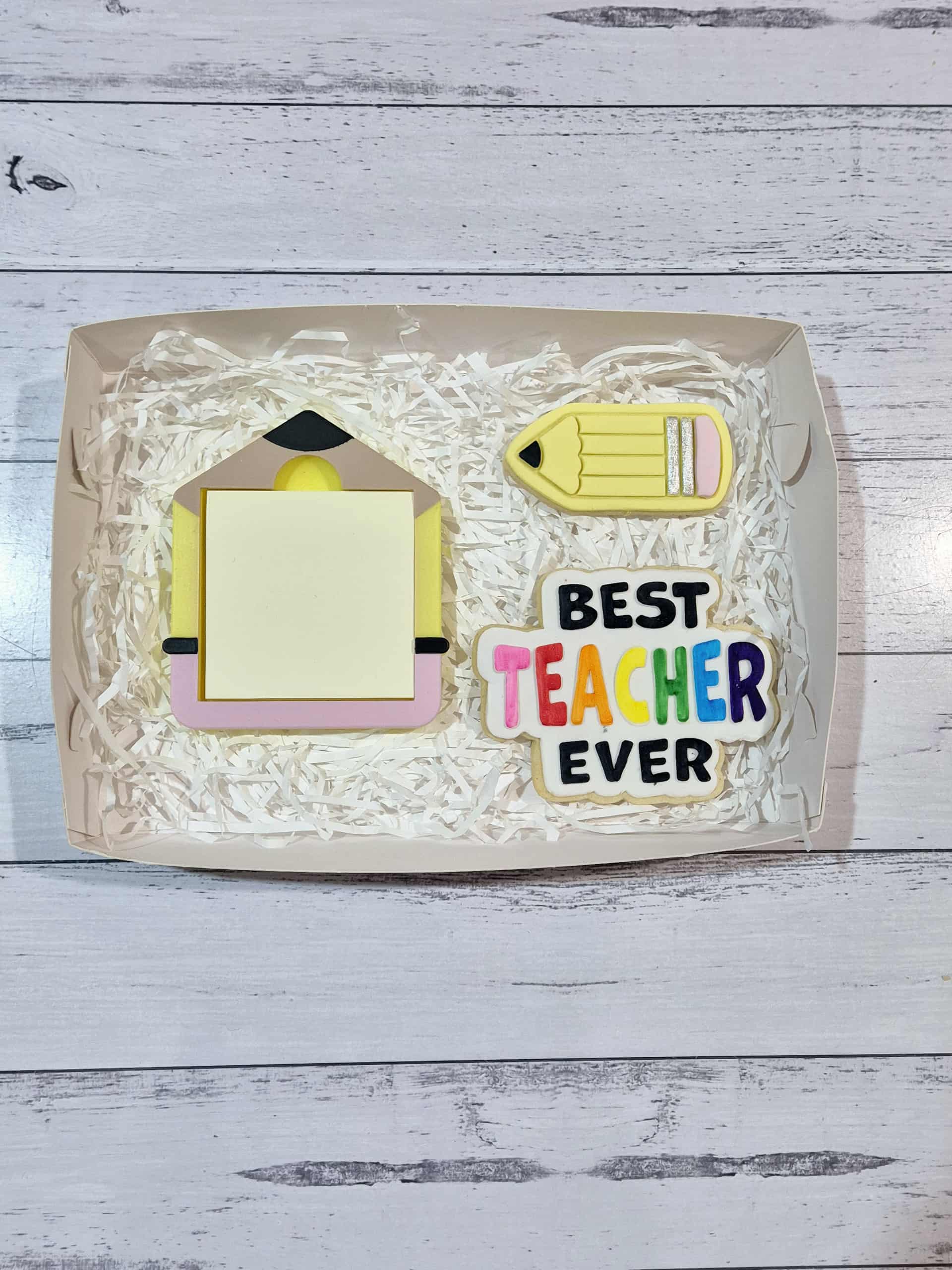 Pencil Sticky Note Holder Cookie Set – Spencer and Co Cookies
